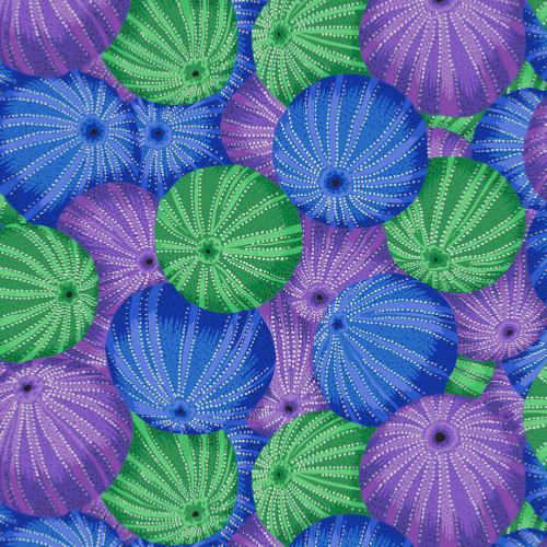 Tissu Kaffe Fassett bleu - collection Sea Urchins PJ100 Blue